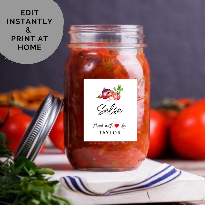Customizable Salsa Jar Stickers 2x2 Square Labels - Etsy
