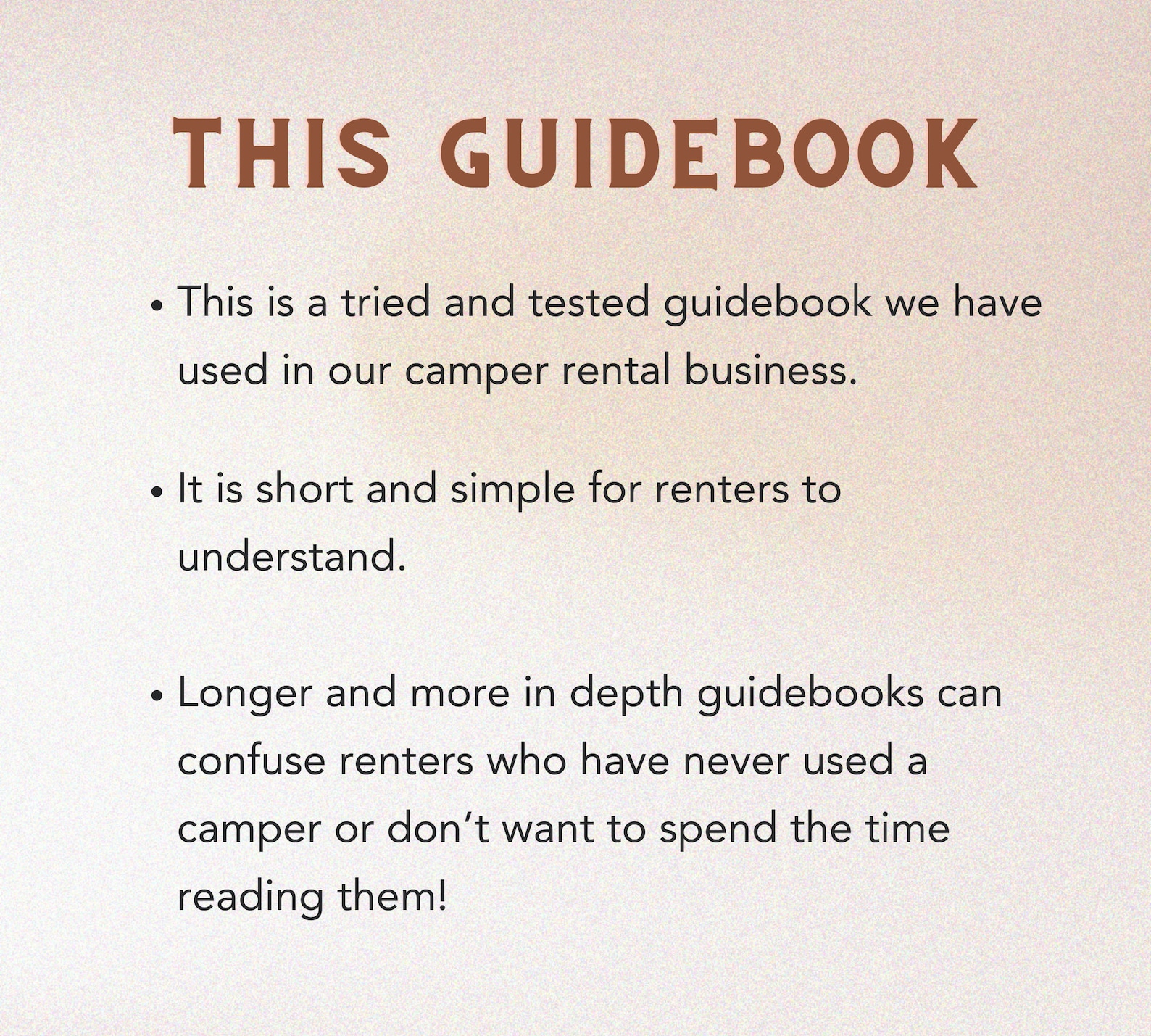 Camper Rental Guidebook RV Rental Booklet Editable Customizable Renter ...