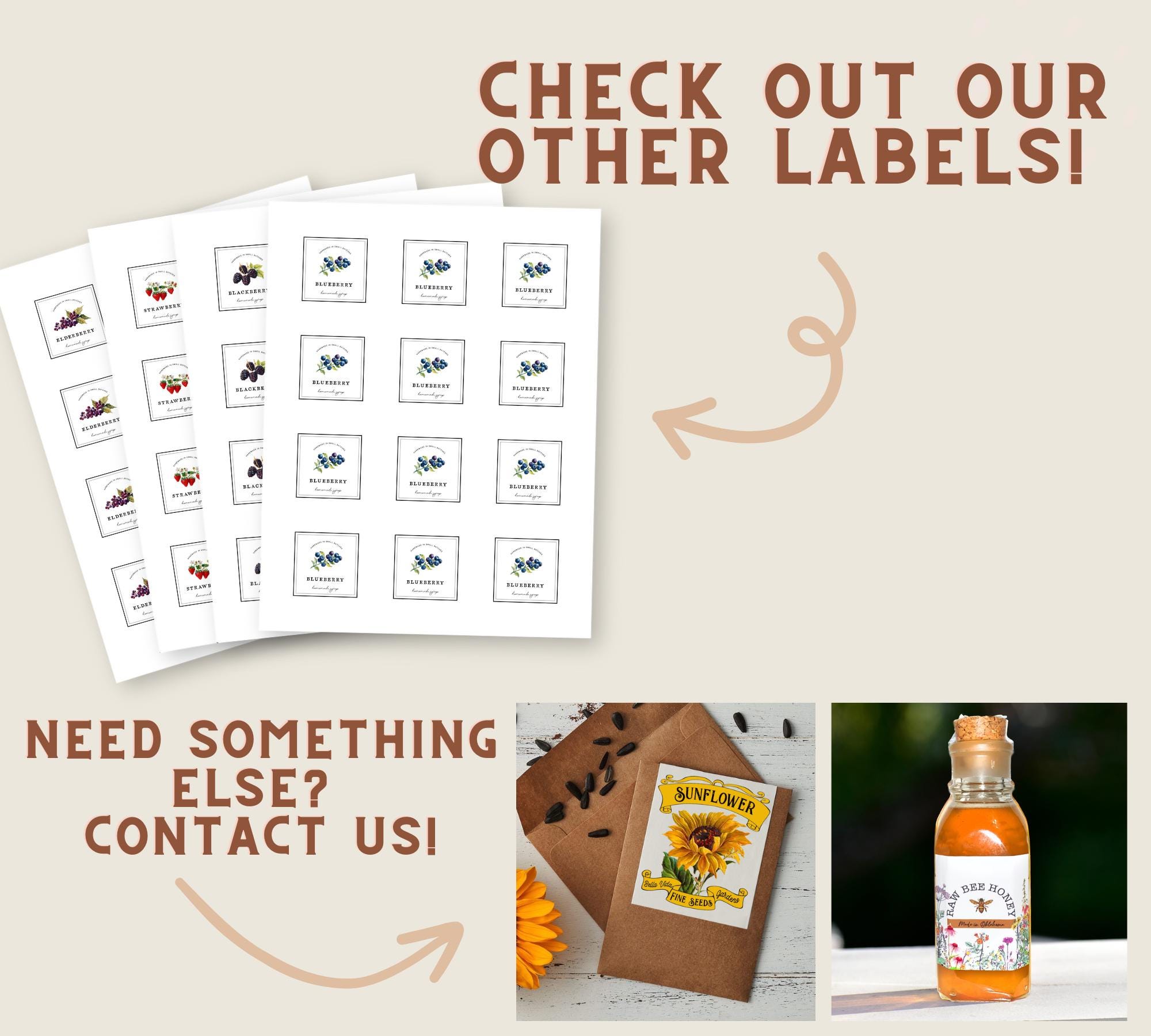 Raspberry Syrup Jar Labels 2" Printable Square Stickers Canning ...