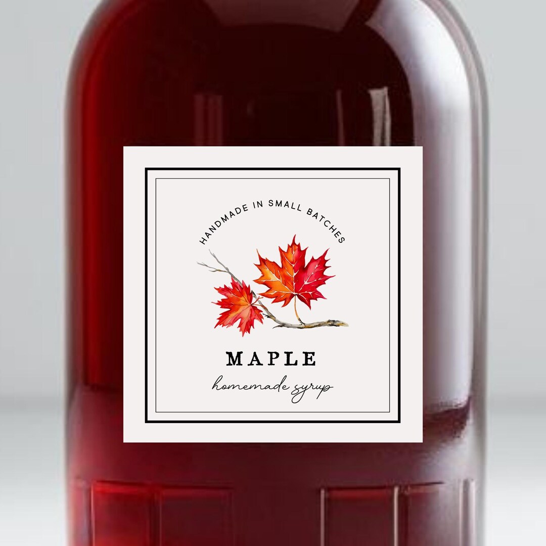 Maple Syrup Jar Labels 2" Square Canning Lid Stickers (digital Download ...
