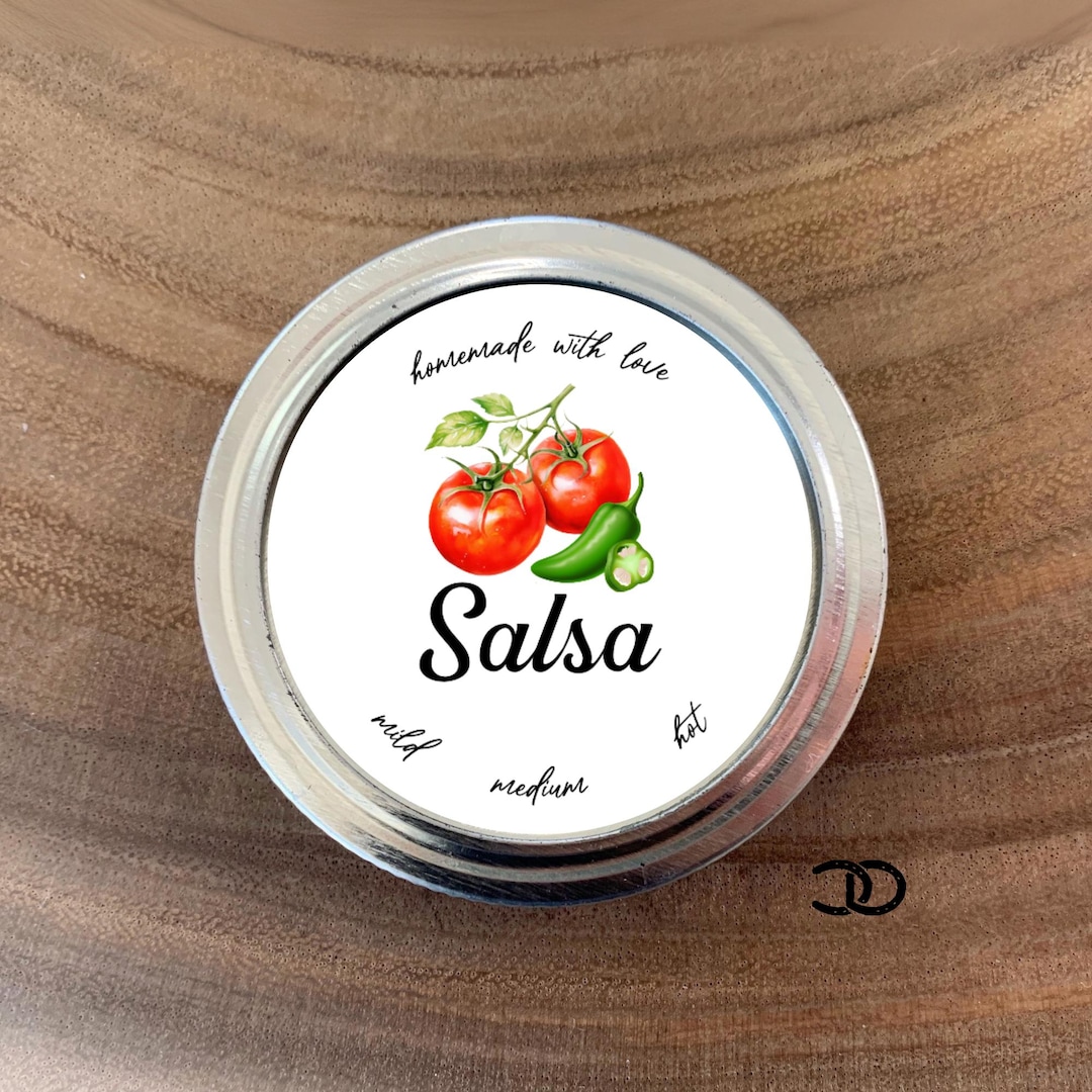 2" Salsa Mild Medium Hot Round Canning Label Printable Homemade With ...