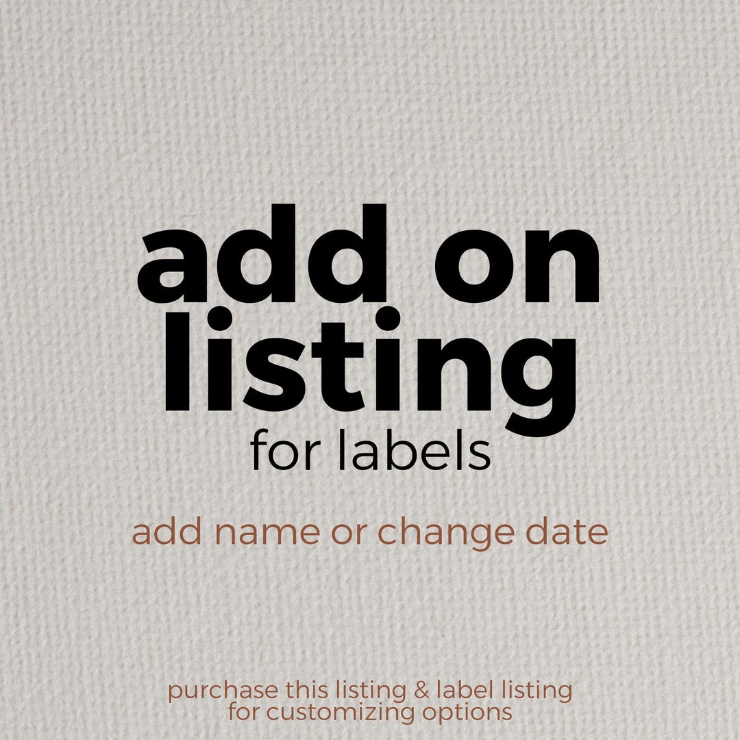 Personalized Jam Label Add-on: Custom Name or Date (digital Download ...