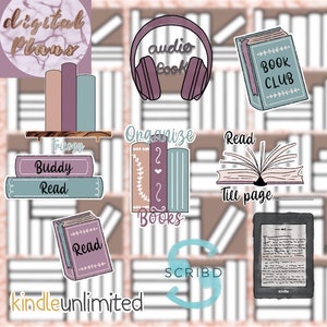 Digital Reading Stickers for Planners Book Tracker Sticker Perfect for ...