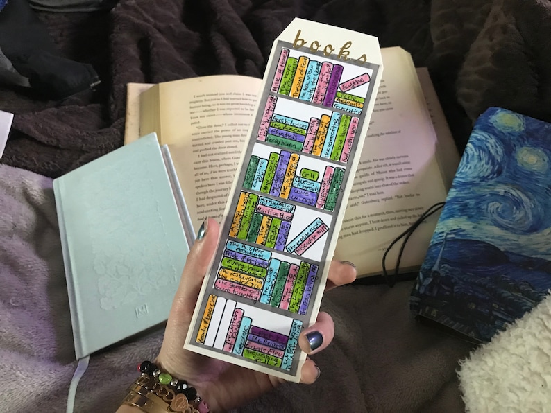 Printable Bookmarks Coloring Bookshelf Tracker Bookmark book - Etsy