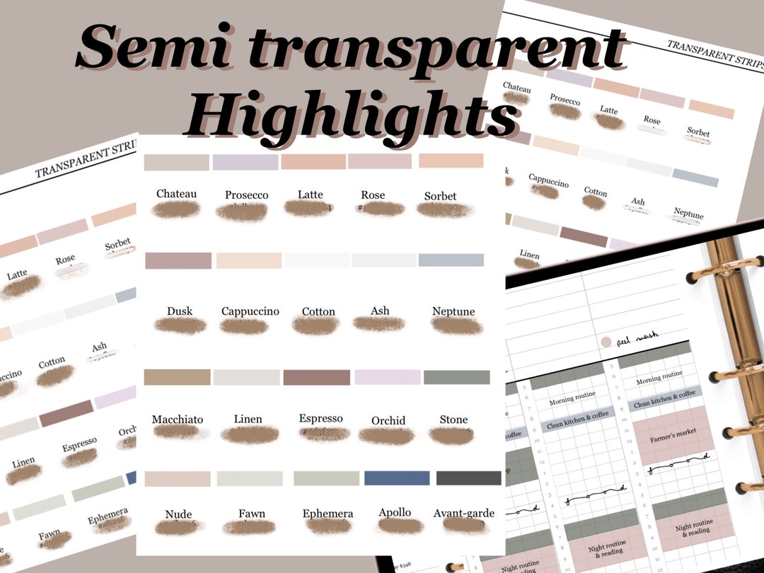 Semi Transparent Digital Highlights / Strips Stickers for Marking Down ...