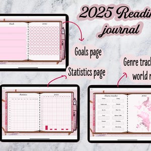 2025 Digital Books Reading Journal | With Book Rating Stickers - Etsy