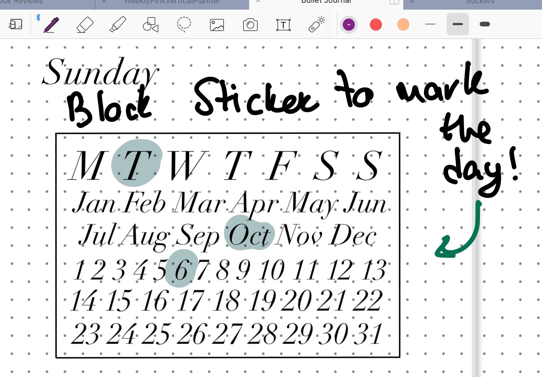 Printable and Digital date stickers mini calendars and date | Etsy