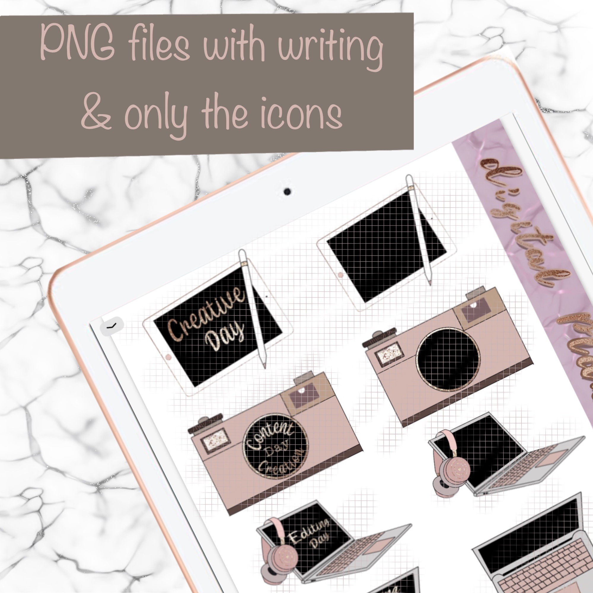 Content Creator Digital Stickers Icons for Social Media - Etsy