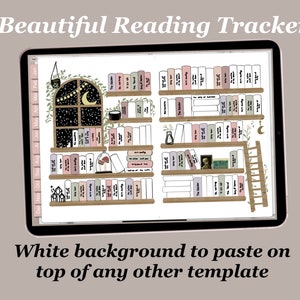 Bookshelf Reading Tracker, PNG Stickers TBR Tracker Book , Journal Book ...