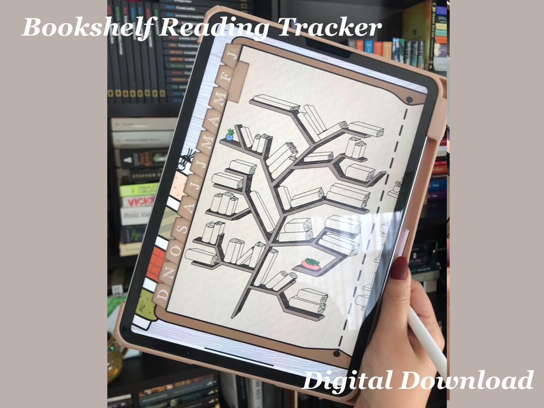 Bookshelf Reading Tracker, PNG Stickers TBR Tracker Books , Any Journal ...