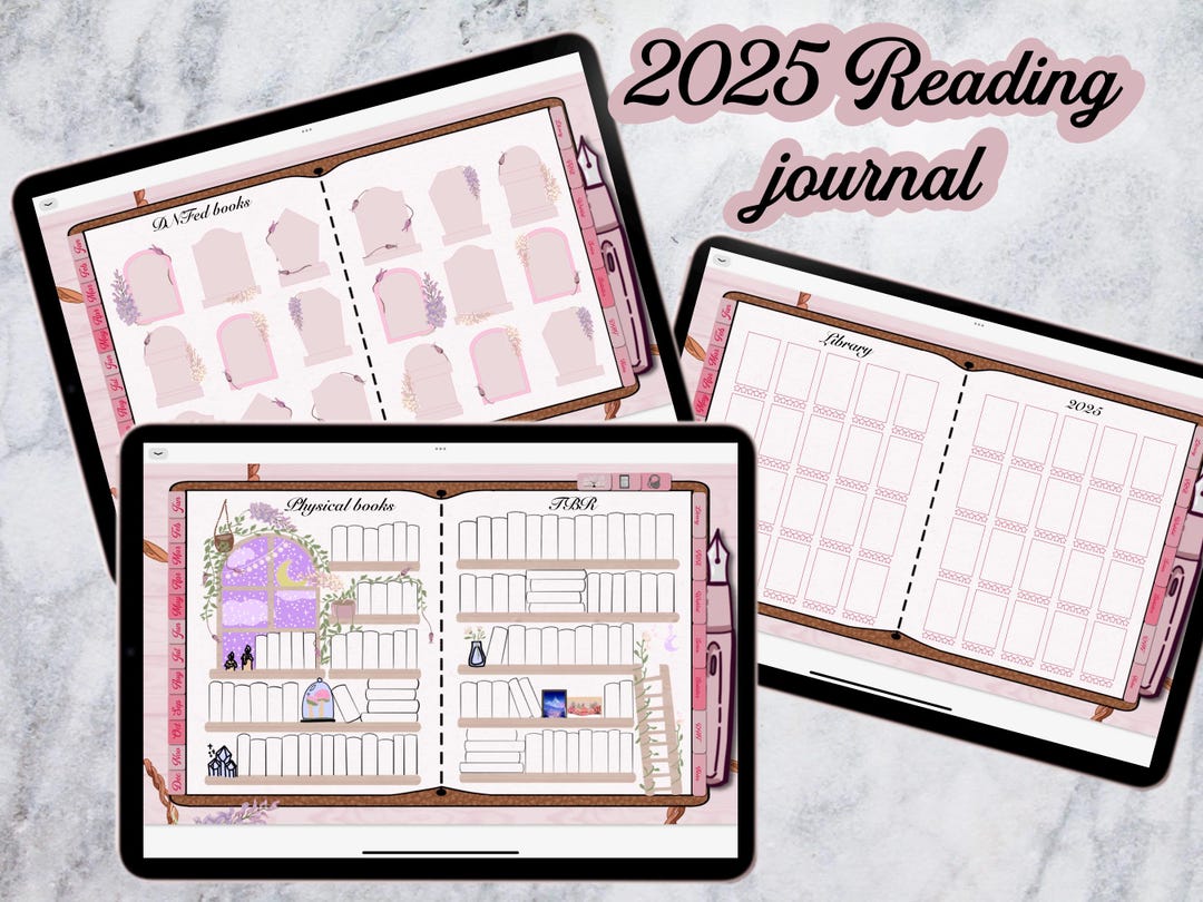 2025 Digital Books Reading Journal | With Book Rating Stickers - Etsy