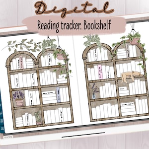 Bookshelf Reading Tracker: Digital PNG Stickers (digital Download) - Etsy