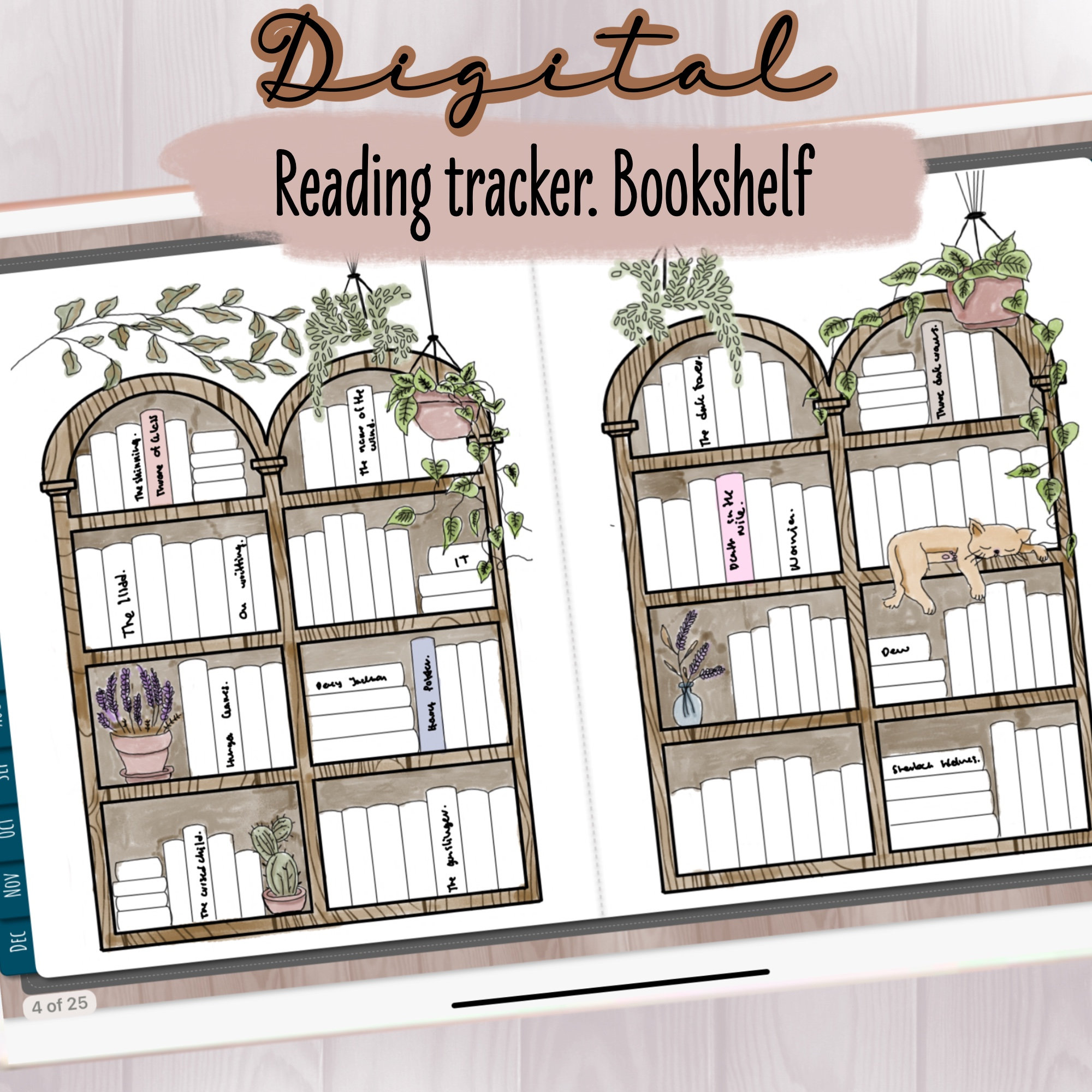 Bookshelf Reading Tracker PNG Stickers TBR Tracker Book - Etsy Australia