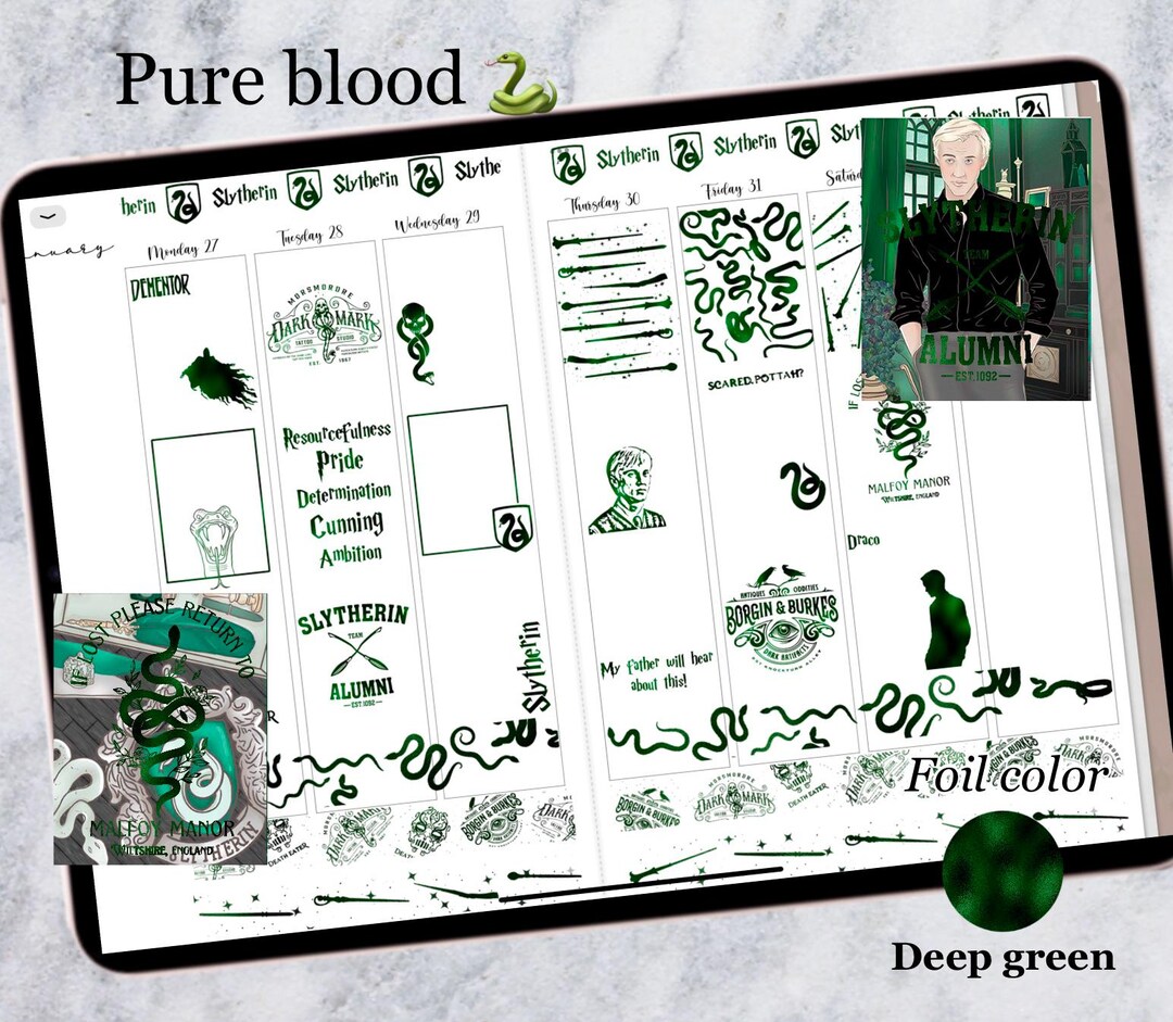 Pure Blood Digital Foil Bundle in Deep Green | PNG Transparent Digital ...