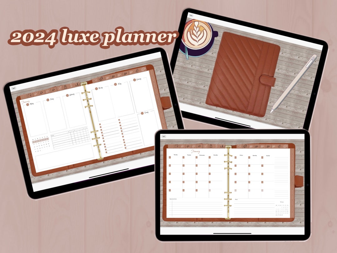 2024 Luxe Minimal Digital Planner. Deluxe Dated Planner With Stickers ...