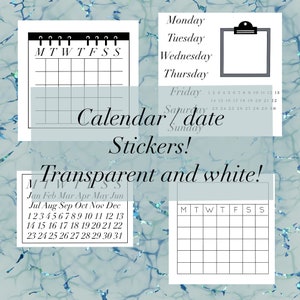 Printable and Digital Date Stickers Mini Calendars and Date Stamps ...