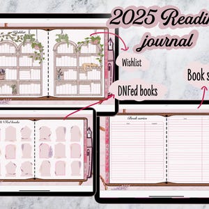 2025 Digital Books Reading Journal | With Book Rating Stickers - Etsy