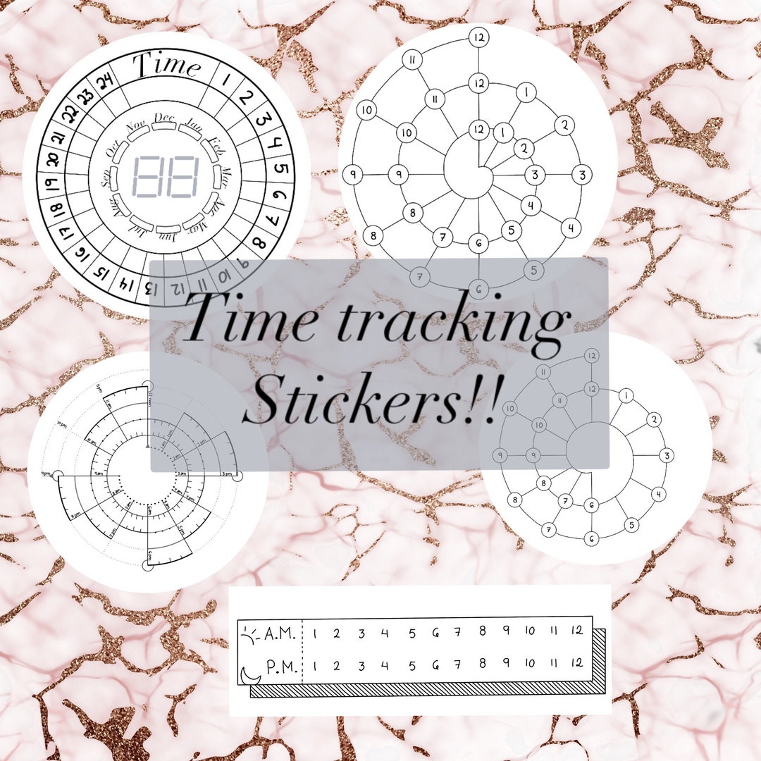 Time Tracking Stickers or Stamps Perfect for Digital Planners and ...