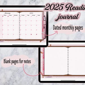 2025 Digital Books Reading Journal | With Book Rating Stickers - Etsy