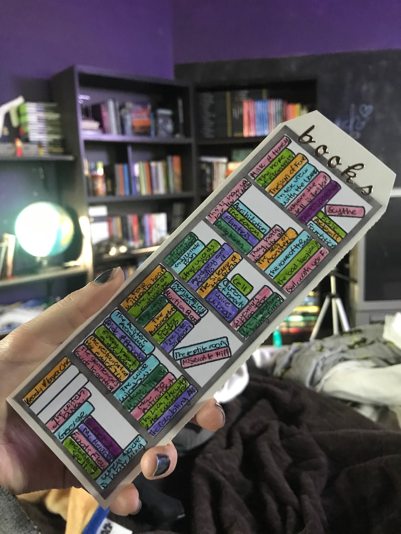 Printable Bookmarks Coloring Bookshelf Tracker Bookmark book - Etsy Canada