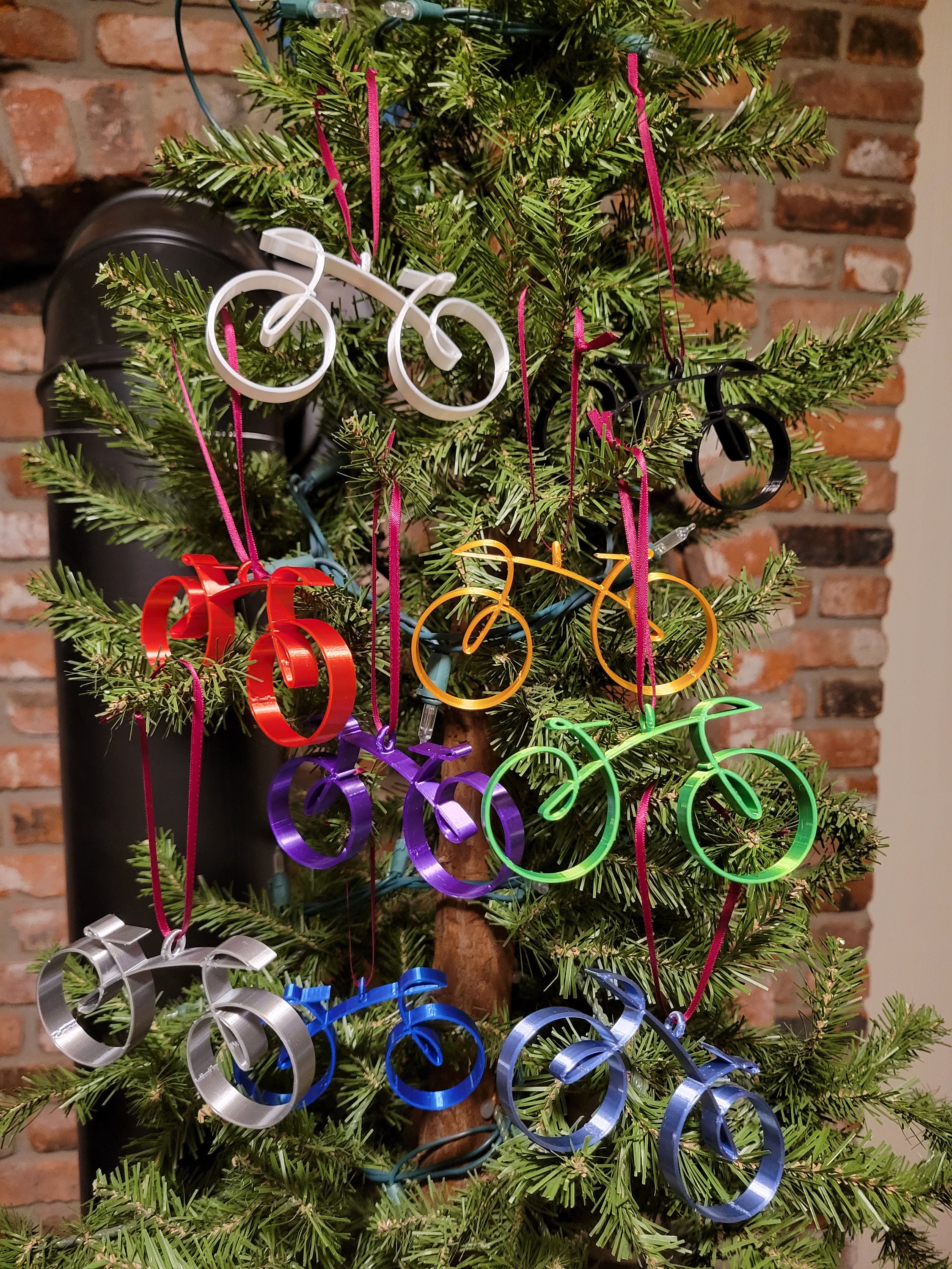 Bicycle Christmas Tree Ornament Minimalist Design | Tree Branch Bike ...