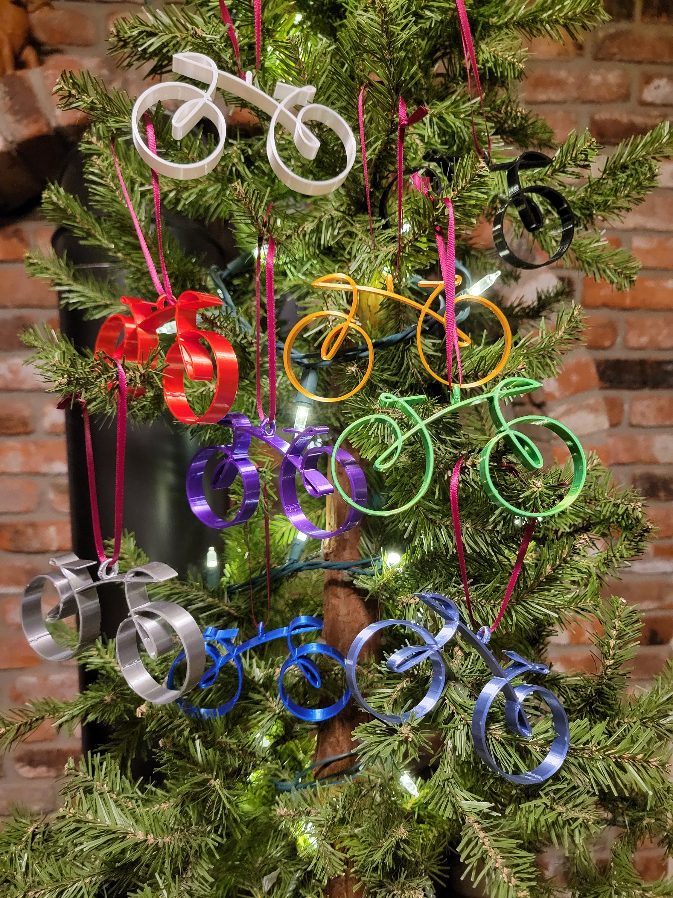 Bicycle Christmas Tree Ornament Minimalist Design | Tree Branch Bike ...