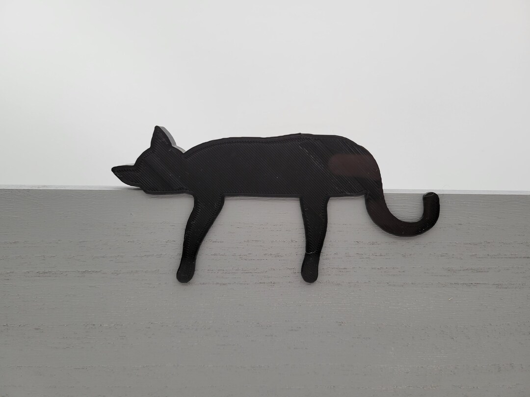 Cute Lazy Cat 2d Silhouette Home Decor Art | Picture Frame Topper, Desk, Table Shelf Statue ...