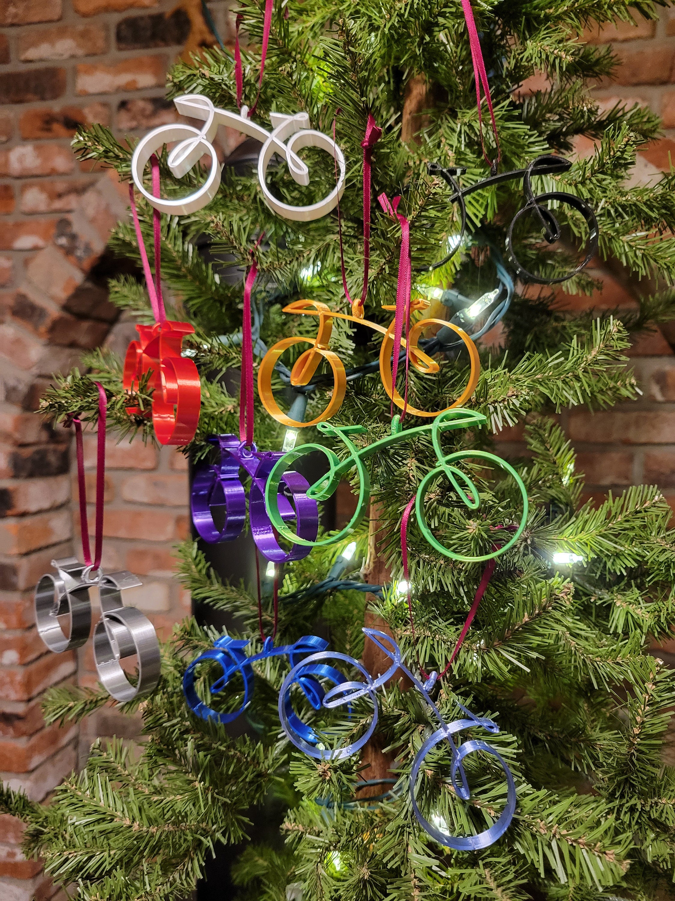 Bicycle Christmas Tree Ornament Minimalist Design | Tree Branch Bike ...