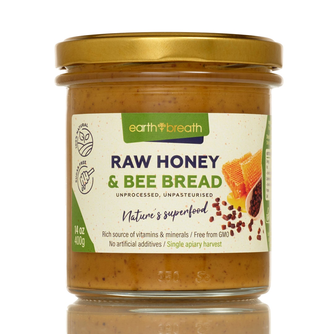 Earthbreath Honey With Bee Bread / Perga / Ambrosia - 400g - Raw Pure ...