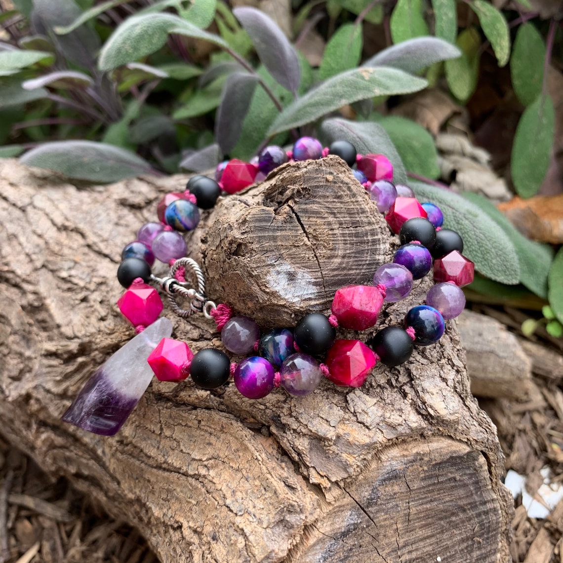 Amethyst Onyx Galaxy Tiger Eye Pink Tiger Eye Gemstone | Etsy