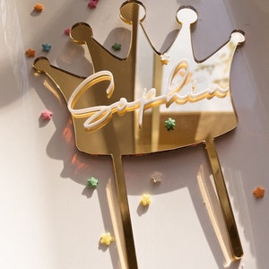 Crown Custom Birthday Cake Topper, Acrylic Crown Cake Topper, Custom ...