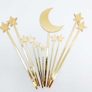 Celestial Cake Topper Set, Stars and Moon Cake Topper, Astrological ...