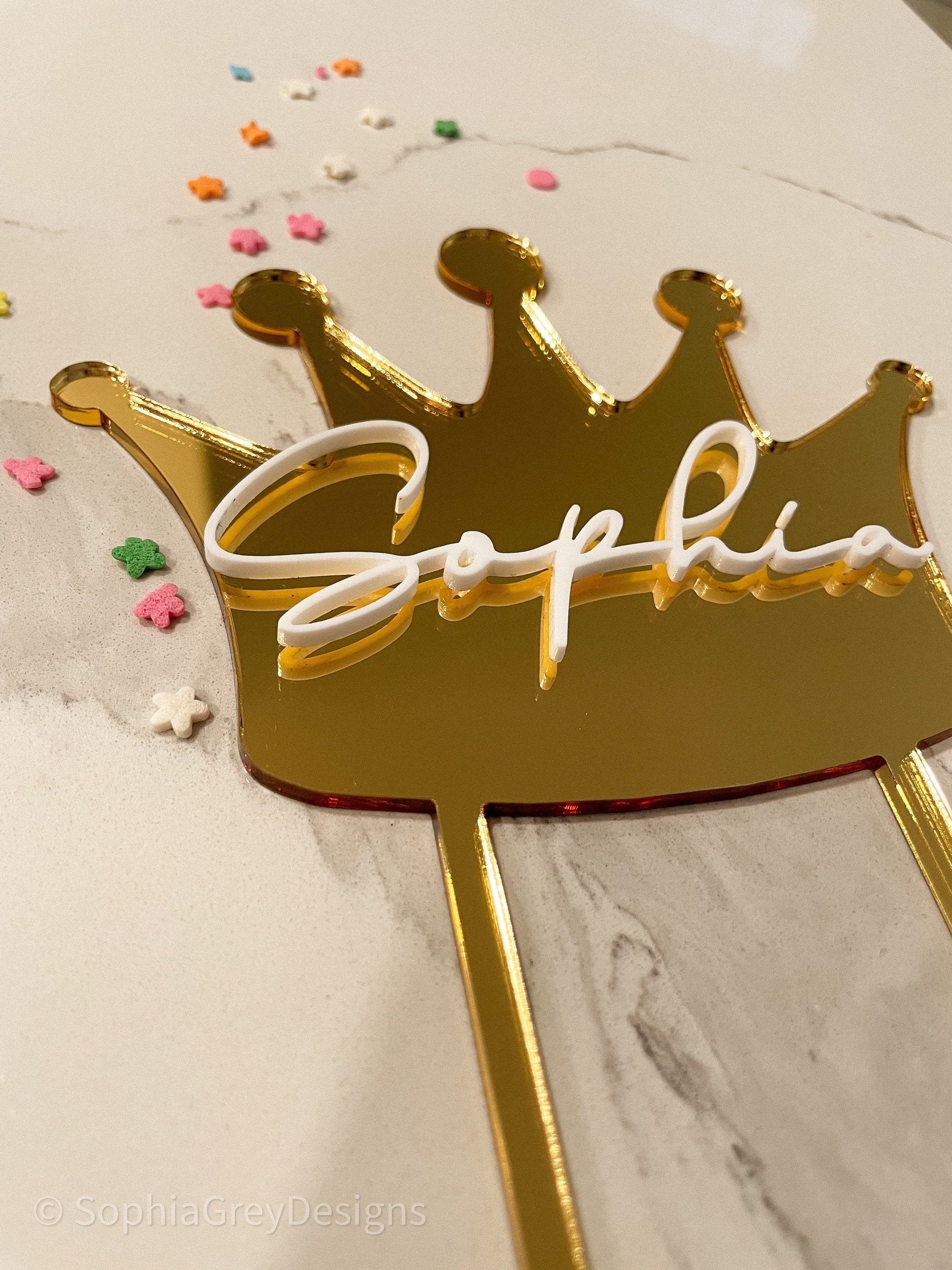 Crown Custom Birthday Cake Topper Acrylic Crown Cake Topper - Etsy