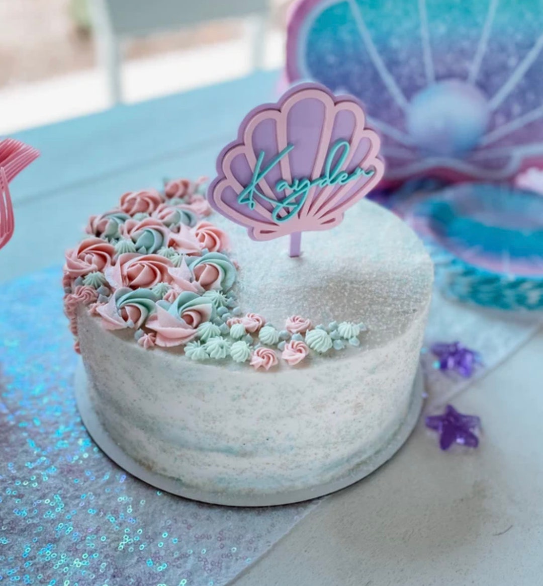 Clamshell Cake Topper, Seashell Cake Topper, Custom Cake Topper ...