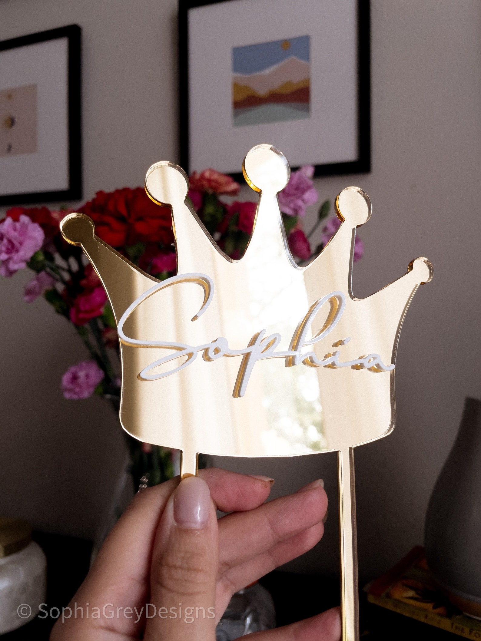 Crown Custom Birthday Cake Topper Acrylic Crown Cake Topper - Etsy