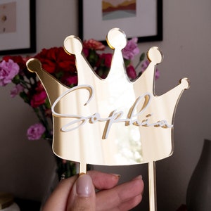 Crown Custom Birthday Cake Topper, Acrylic Crown Cake Topper, Custom ...