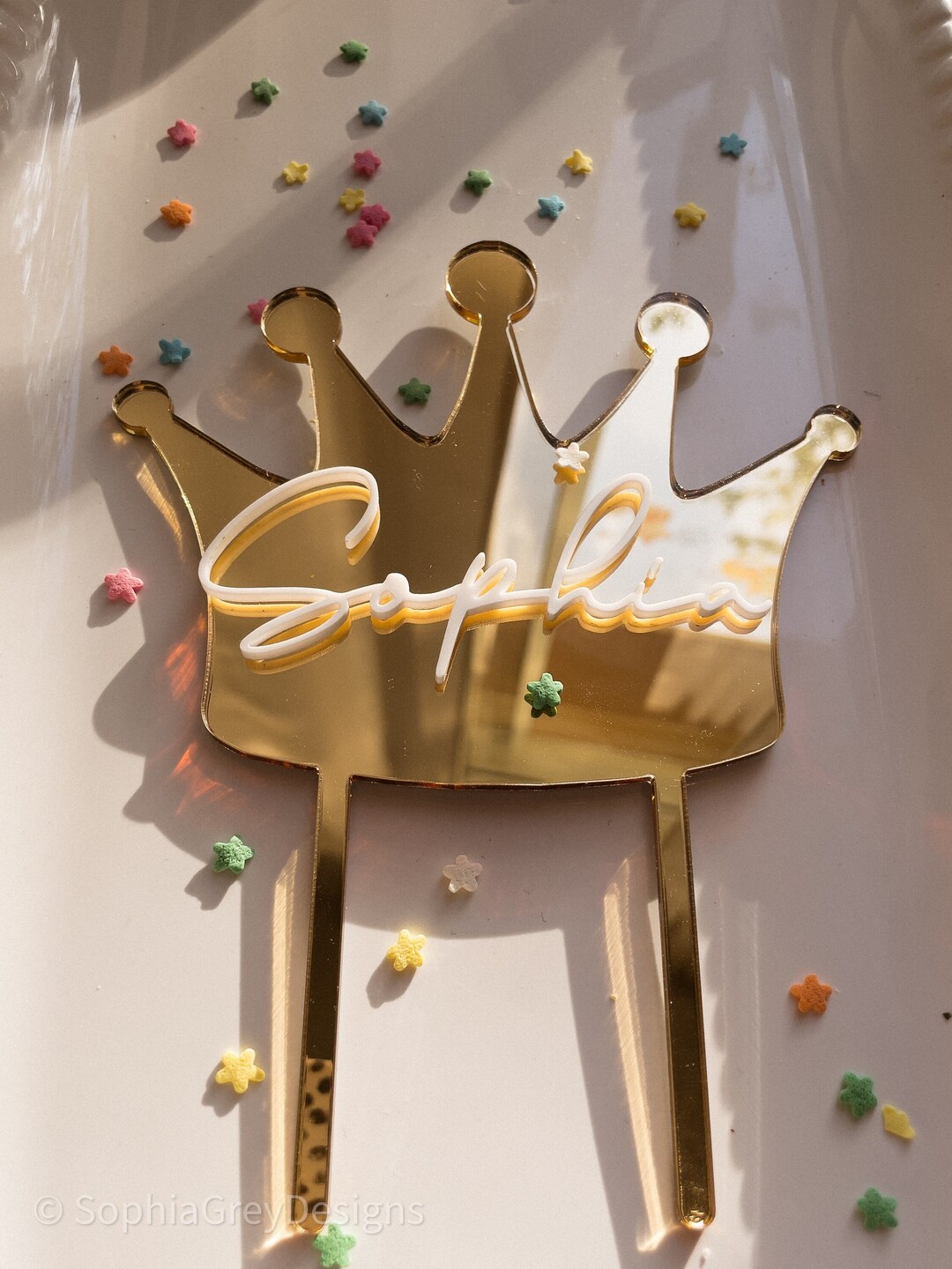 Crown Custom Birthday Cake Topper, Acrylic Crown Cake Topper, Custom ...