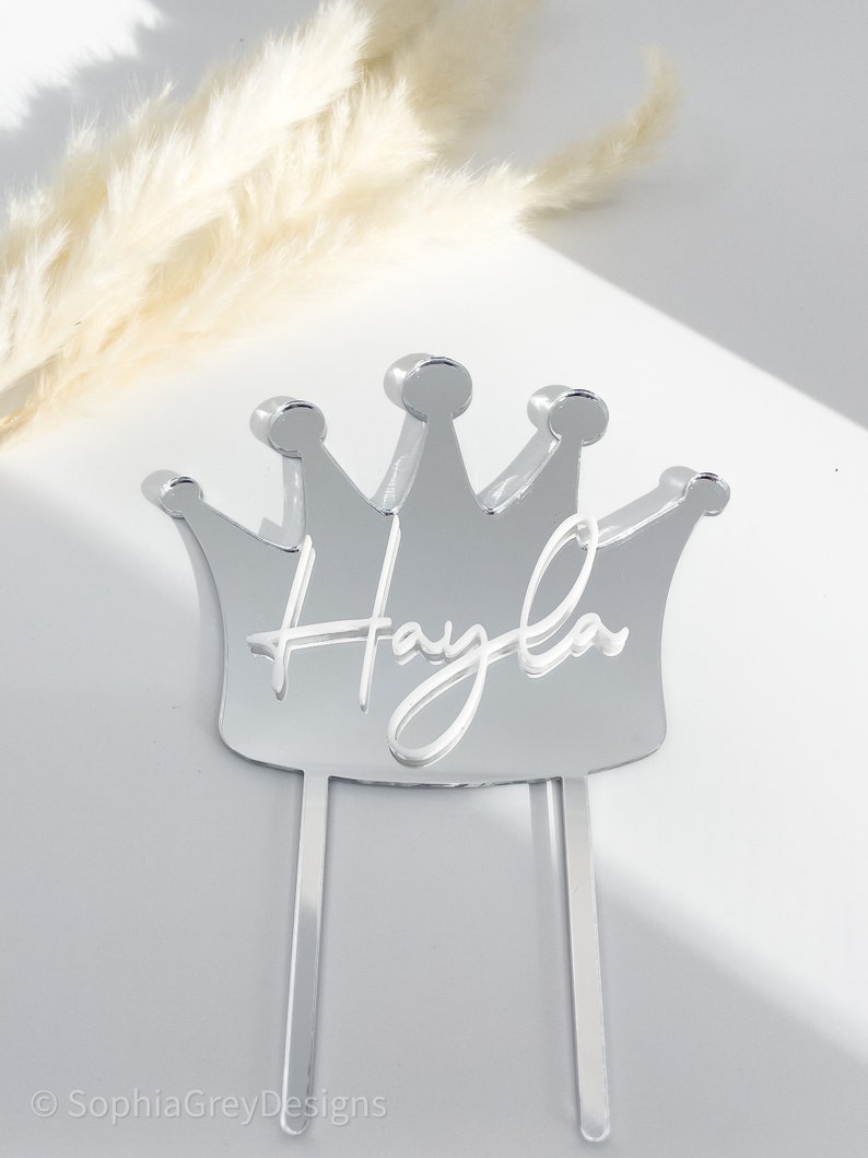 Crown Custom Birthday Cake Topper Acrylic Crown Cake Topper - Etsy