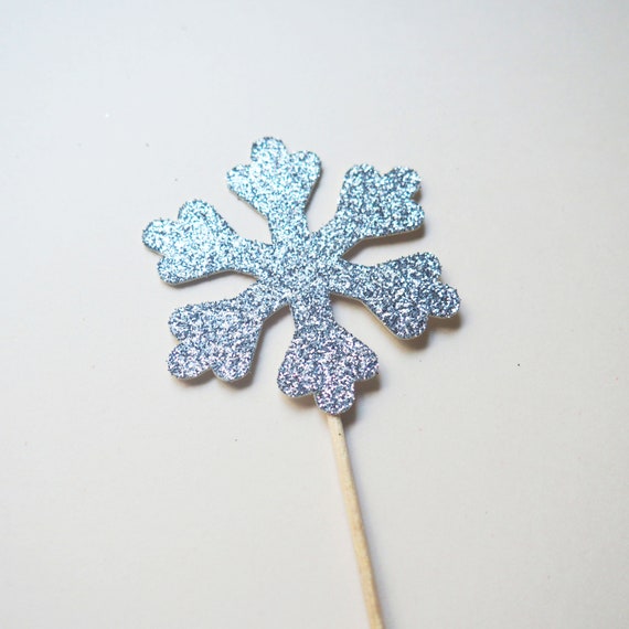 Snowflake Cupcake Toppers Frozen / Snow / Arctic Party Decor | Etsy
