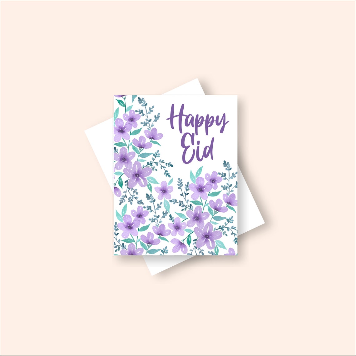 Eid Mubarak Note-card Pack, Eid Watercolor Note-cards Set, Eid Greeting ...