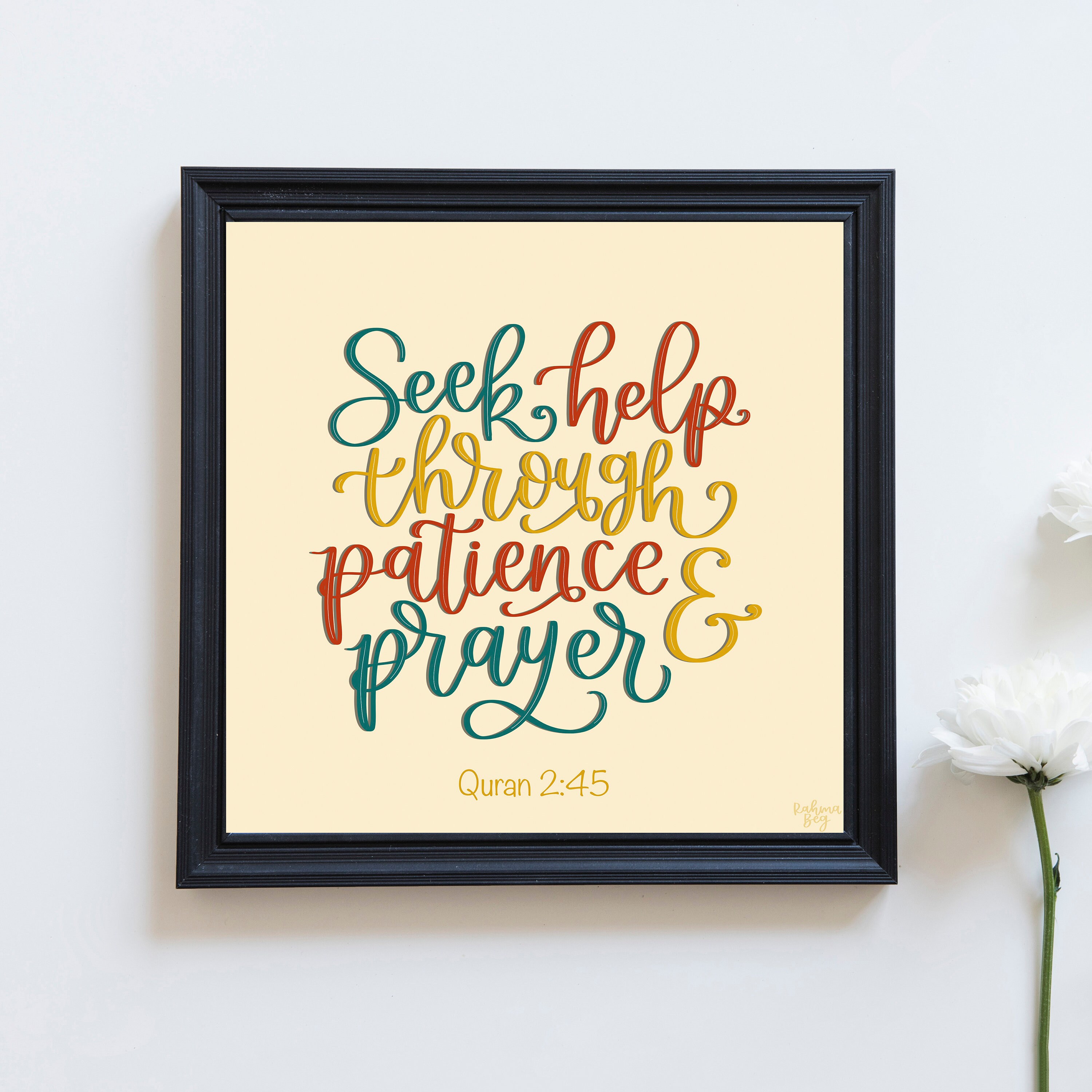 Seek Help Through Patience and Prayer Hand Calligraphy Art - Etsy