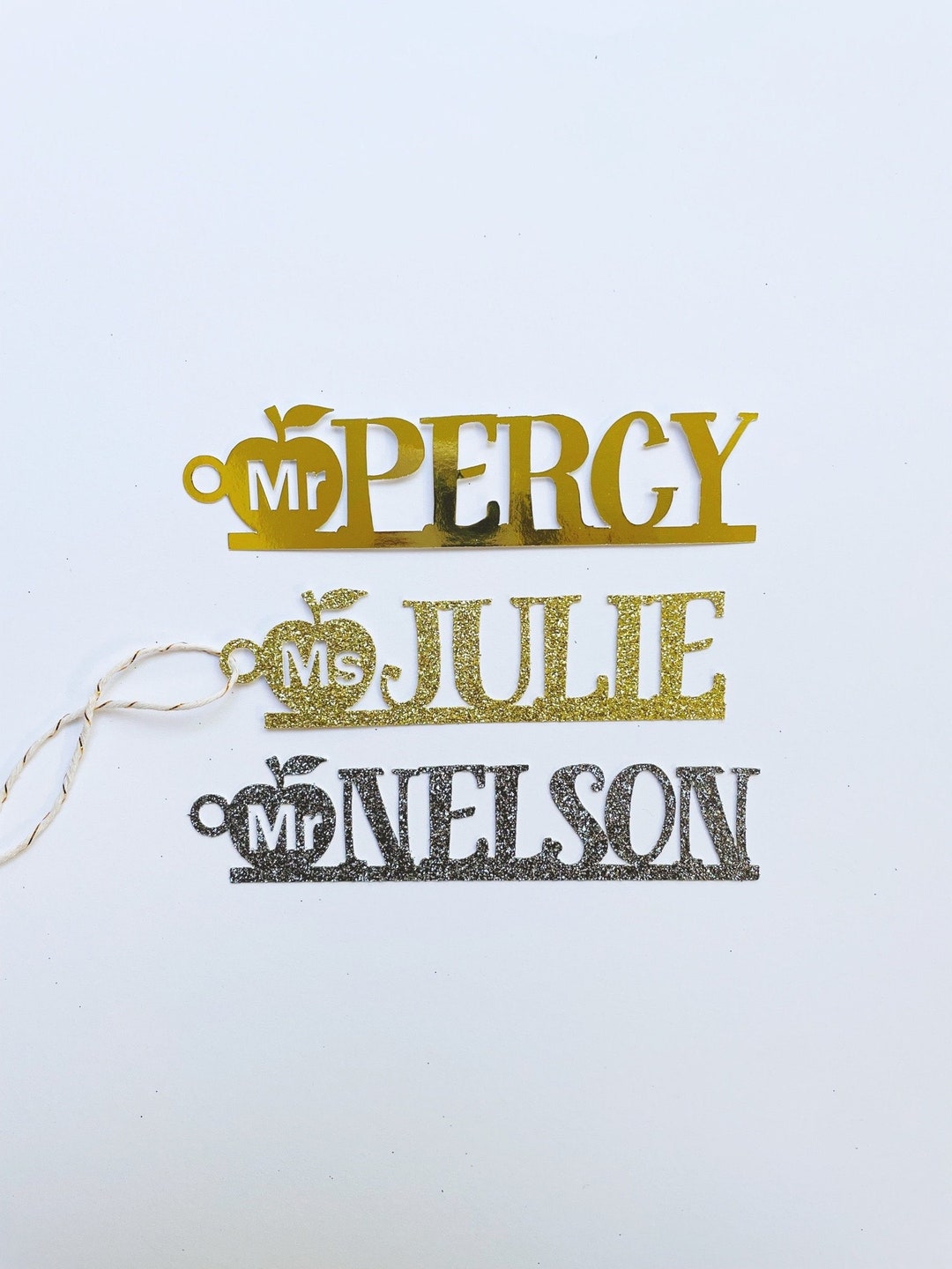 Teacher Name Gift Tags, Teacher Gifts, Custom Name Gift Tags, Apple ...