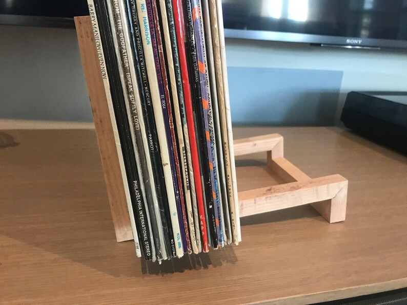 Wood Modern Vinyl Record Stand Minimalistic LP Record | Etsy
