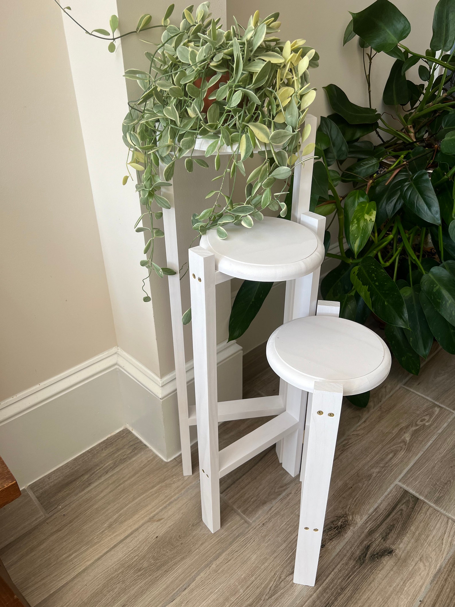 The Trio - 3 Tier Plant Stand - Stained White Color - FREE SHIPPING - Etsy