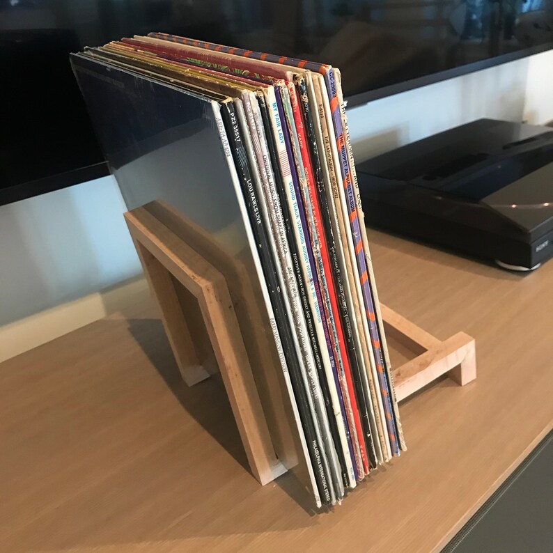 Wood Modern Vinyl Record Stand Minimalistic LP Record | Etsy