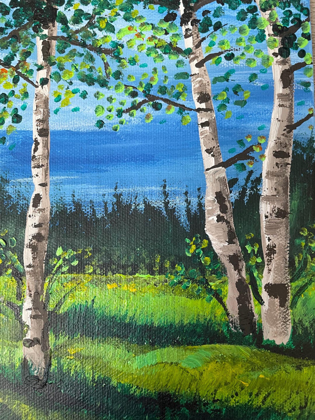Aspen Trees Painting, Original Landscape Tree Painting, Aspen Landscape ...