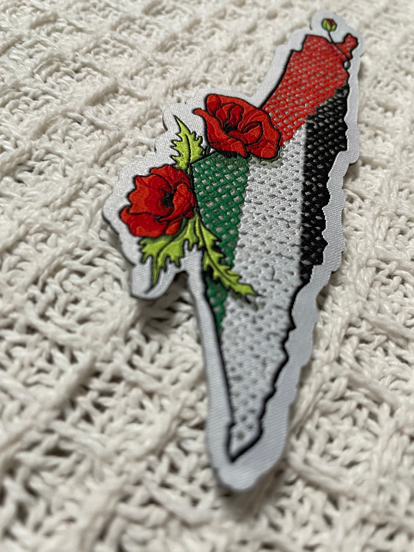 Palestine Map Poppy Patch - Etsy