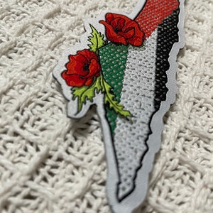 Palestine Map Poppy Patch - Etsy