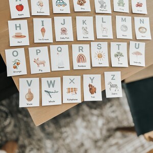 Alphabet Watercolor Cards, Instant Download, Flash Cards - Etsy