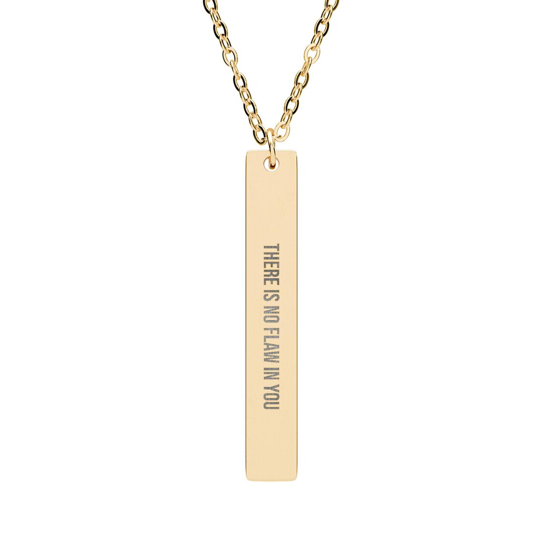 There is No Flaw in You, Vertical Bar Engraved Necklace | Stainless ...